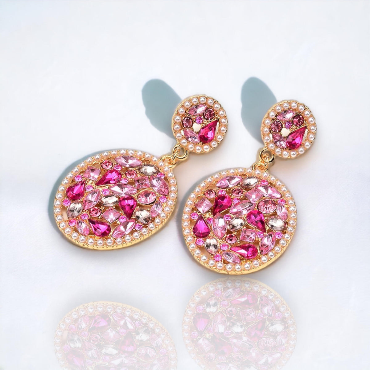 Pink Ice Statement Earrings